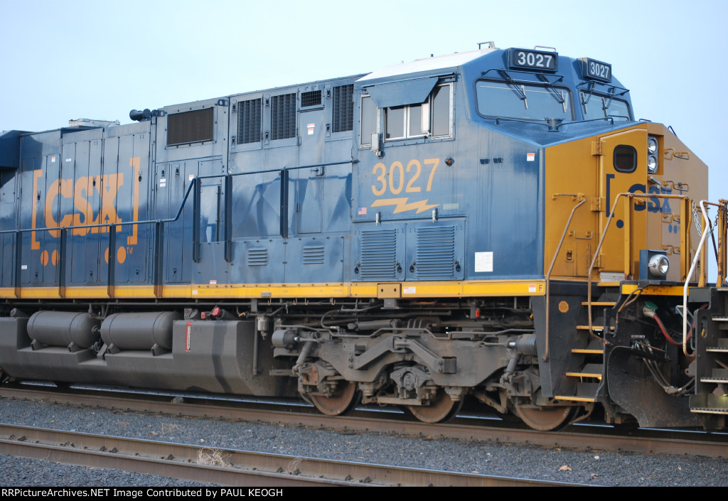 Close up Shot of the Cab of CSX 3027.
